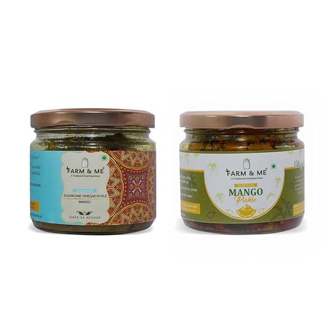 Pickle Combo - Traditional Mango Masala Pickle & Mango Garlic Vinegar ...
